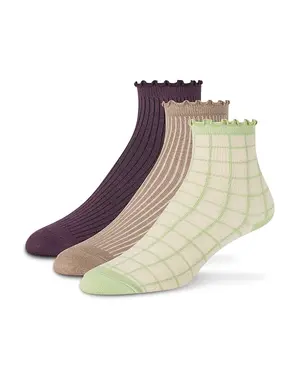 Ted Baker London Ruffled Anklet Socks Set Of 3 - Light Past