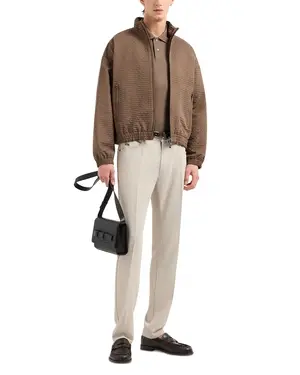 Emporio Armani Regular Fit Stretch Cannette Trousers - Beige
