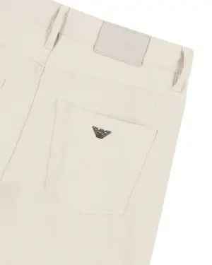 Emporio Armani Regular Fit Stretch Cannette Trousers - Beige