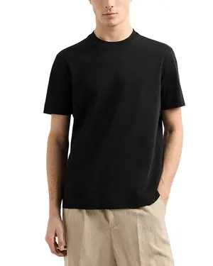 Emporio Armani Textured Cotton Allover Jacquard Tee