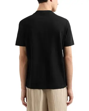 Emporio Armani Textured Cotton Allover Jacquard Tee