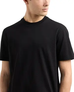 Emporio Armani Textured Cotton Allover Jacquard Tee