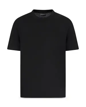 Emporio Armani Textured Cotton Allover Jacquard Tee