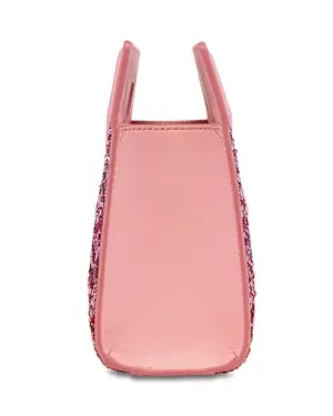 Mcm Diamond Sequin Embellished Leather Tote