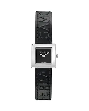 FERRAGAMO Ferragamo Portrait Watch, 20mm Black/black