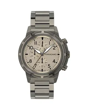 FERRAGAMO Sport Chronograph, 44mm - Gray/gray