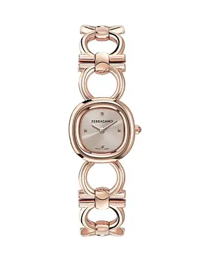 FERRAGAMO Double Gancini Watch, 25mm - Rose Gold