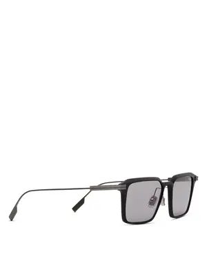 Zegna Aluminum Sunglasses, 55mm - Light Grey