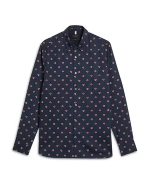 Ted Baker London Mikceal Slim Fit Long Sleeve Floral Shirt - Navy