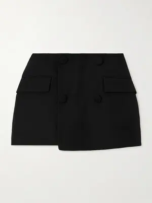 Balmain Wrap-effect Wool Shorts