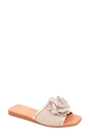 Andre Assous Kiky Slide Sandal - Natural/ Platino