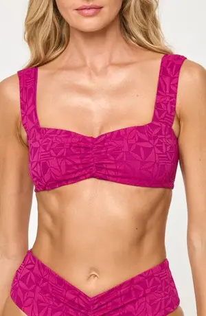 L*Space LSPACE Marlee Jacquard Bikini Top Berry