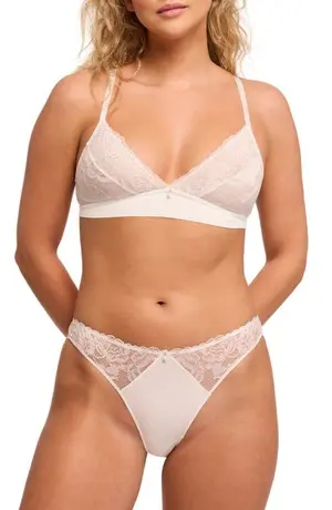 Fleur't Bridal Bralette & Briefs Set - Chantilly/ Champagne
