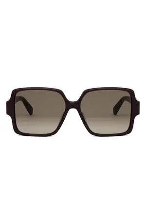 Celine CELINE Triomphe 60MM Square Sunglasses Shiny Bordeaux / Gradient