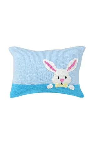 MELANGE COLLECTION Bunny Peekaboo Mini Pillow - Blue