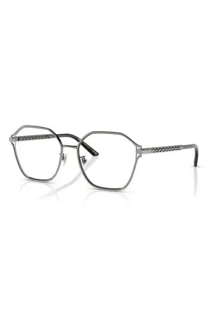 Versace 55mm Geometric Eyeglasses - Gunmetal