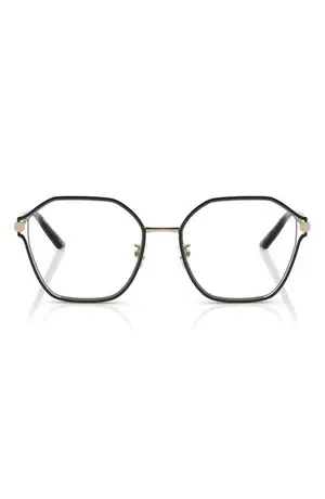 Versace Versace 55mm Geometric Eyeglasses Light Gold