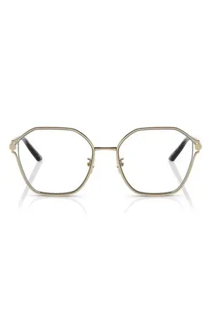Versace Versace 55mm Geometric Eyeglasses Pale Gold