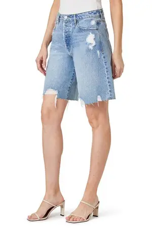 Habitual Easy Long Cutoff Denim Shorts - Pacific