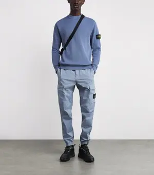 Stone Island Cotton Compass Crewneck Sweater - Blue