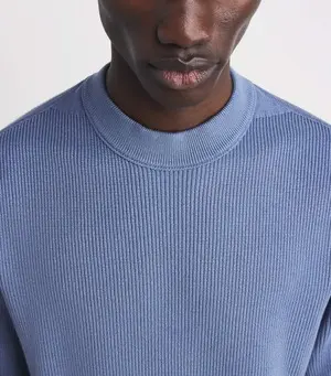 Stone Island Cotton Compass Crewneck Sweater - Blue