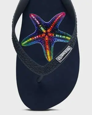 Vilebrequin Disco Stars Flip-flops - Blue