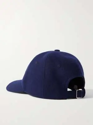 Celine Logo-appliquéd Virgin Wool-blend Flannel Baseball Cap