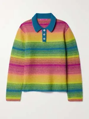 THE ELDER STATESMAN Blurry Stripe Oversized Sweater