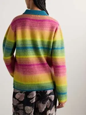 THE ELDER STATESMAN Blurry Stripe Oversized Sweater