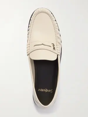 Saint Laurent Glossed-leather Loafers