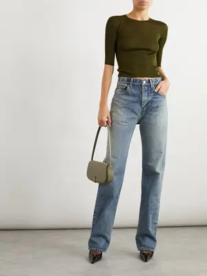 Saint Laurent Embellished Knitted Top - Green