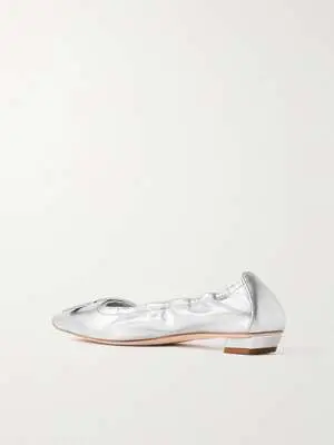 ROGER VIVIER Belle Vivier 25 Embellished Metallic Ballet Flats - Silver