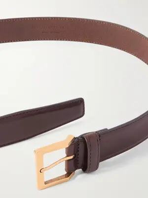 Saint Laurent Vadim Leather Belt - Brown