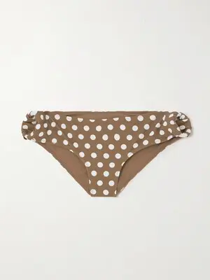 Marysia Coronada Polka-dot Bikini Briefs - Brown