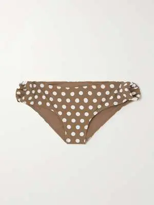 Marysia Coronada Polka-dot Bikini Briefs - Brown