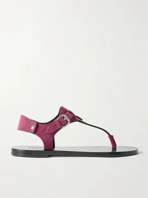 Isabel Marant Akel Embellished Suede Sandals - Purple