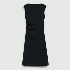 Theory Draped Boatneck Sheath Dress - Black