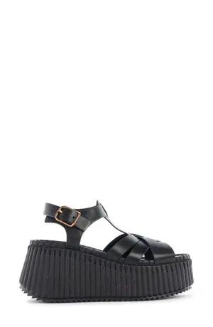 Chloé Nama Wedge Platform Sandal - Black