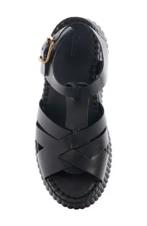 Chloé Nama Wedge Platform Sandal - Black