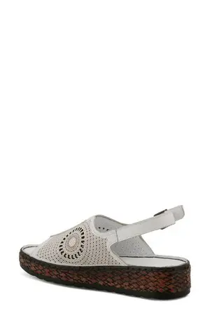 SPRING STEP SHOES Cordero Leather Slingback Sandals - White