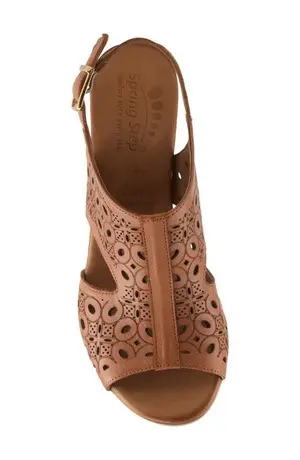SPRING STEP SHOES Kovach Leather Slingback Sandals - Camel