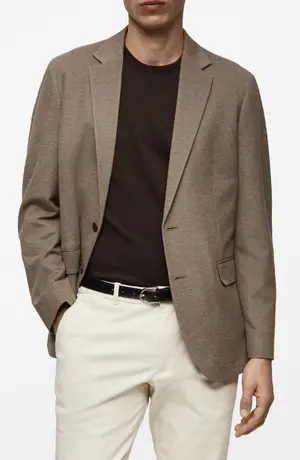 Mango Slim Fit Textured Cotton-blend Sport Coat