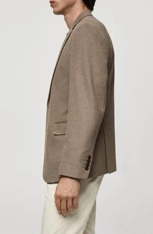 Mango Slim Fit Textured Cotton-blend Sport Coat