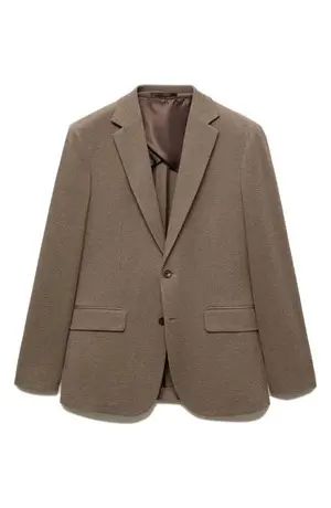 Mango Slim Fit Textured Cotton-blend Sport Coat