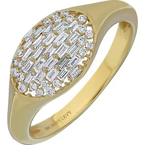 Bony Levy 18k Gold Diamond Signet Ring - 18k Yellow Gold