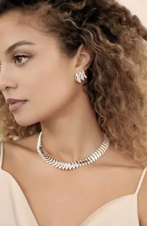 Ettika Vortex Collar Necklace - Silver