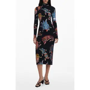Desigual Abstract Print Midi Dress