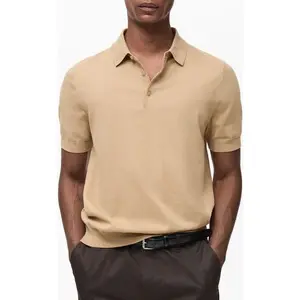 Mango Cotton Polo Shirt Medium Brown