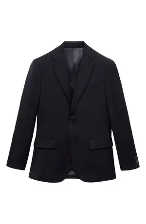 Mango Turin Solid Wool Sport Coat - Navy