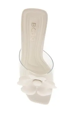 Bcbgmaxazria Remani Flower Embellished Sandals - Clear/ Stone